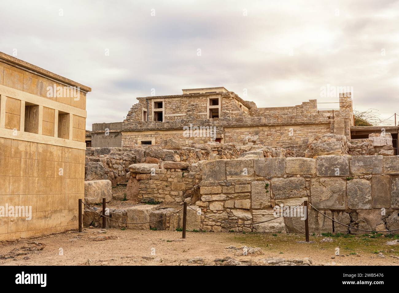 Knossos palace ruins on Crete island, Greece. Famous Minoan Knossos ...