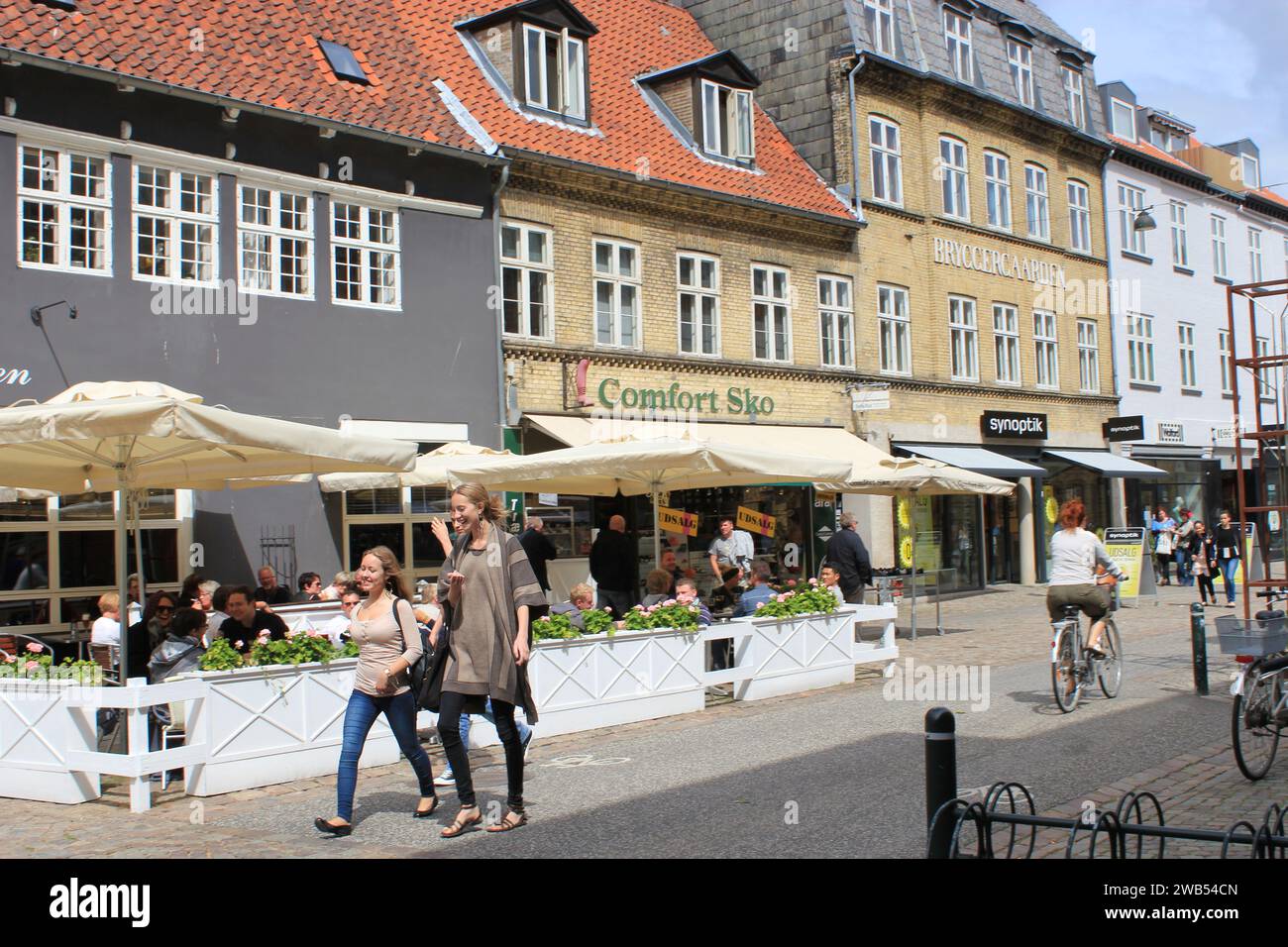 Small town of Roskilde, Denmark, during the famous Roskilde Festival ...