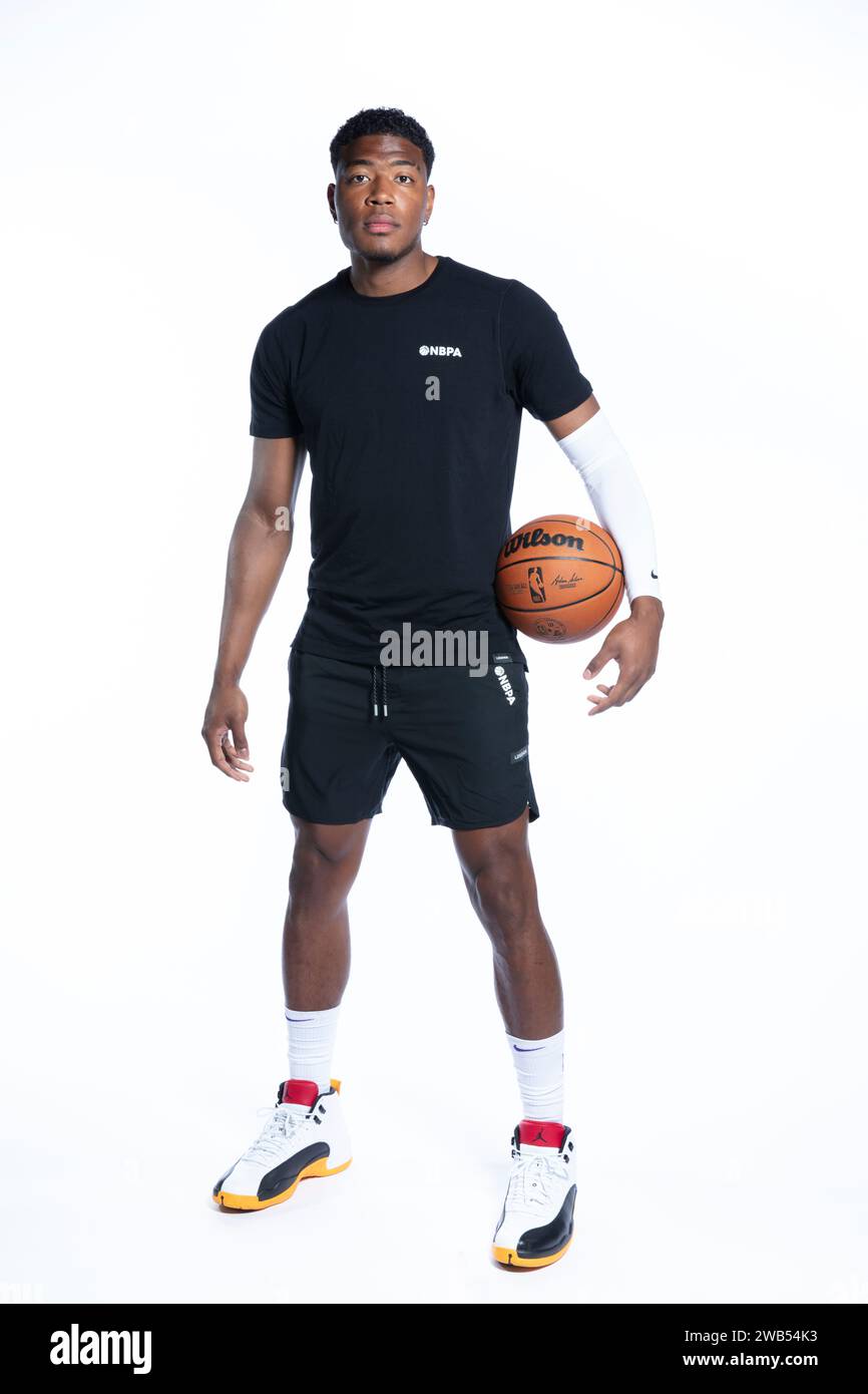 Rui Hachimura poses for a portrait on October 2, 2023 in Los Angeles ...