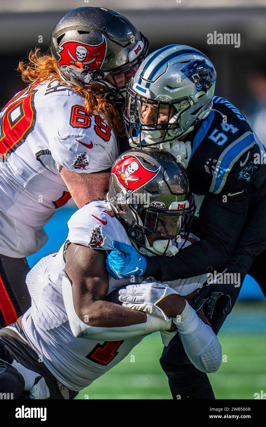 Carolina Panthers linebacker Kamu Grugier-Hill (54) tackles Tampa Bay ...
