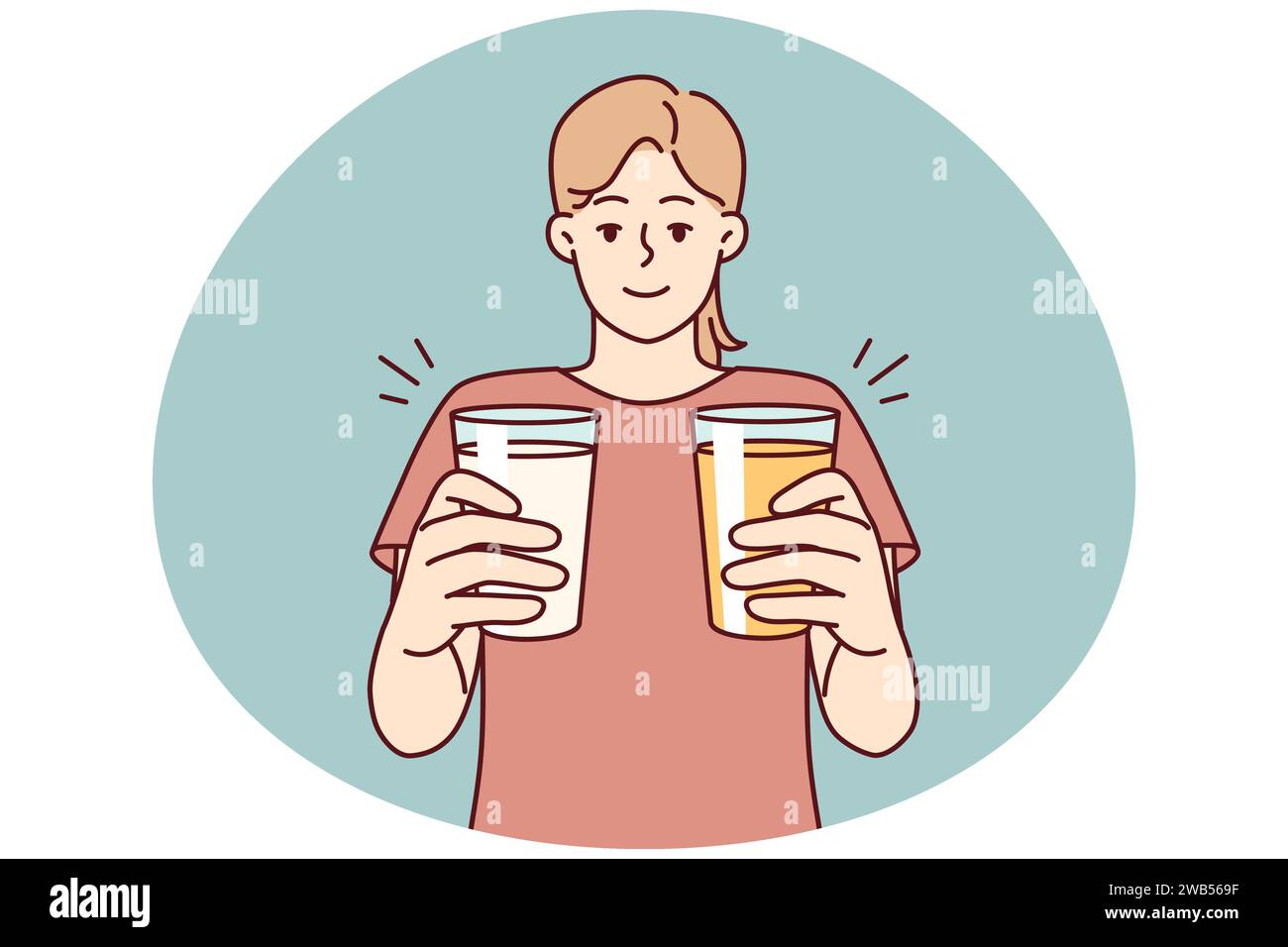 Woman with two glasses filled with cocktails wants to treat you and ...