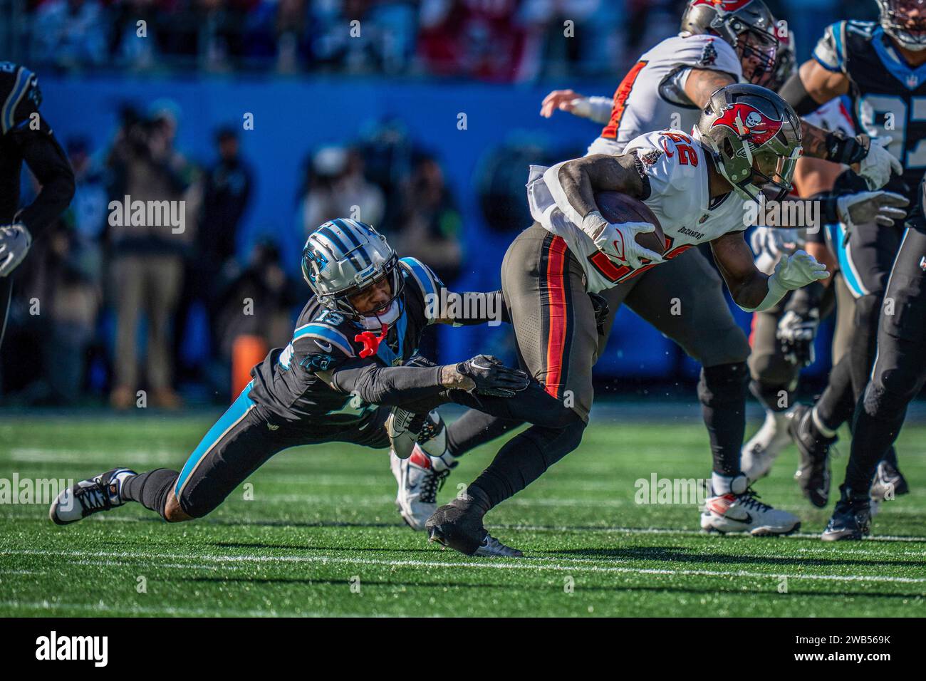 Carolina Panthers cornerback Troy Hill (13) tackles Tampa Bay ...