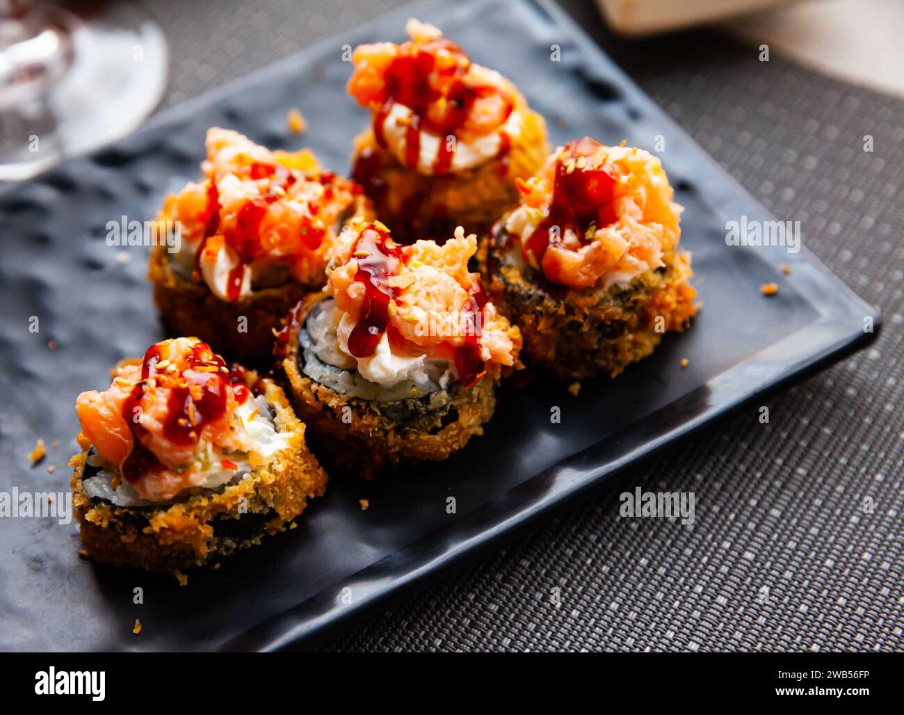 Hot fried futomaki Stock Photo - Alamy