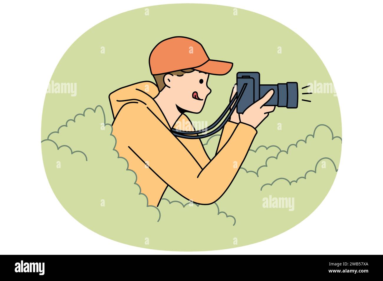 Man hidden camera cartoon hi-res stock photography and images - Alamy