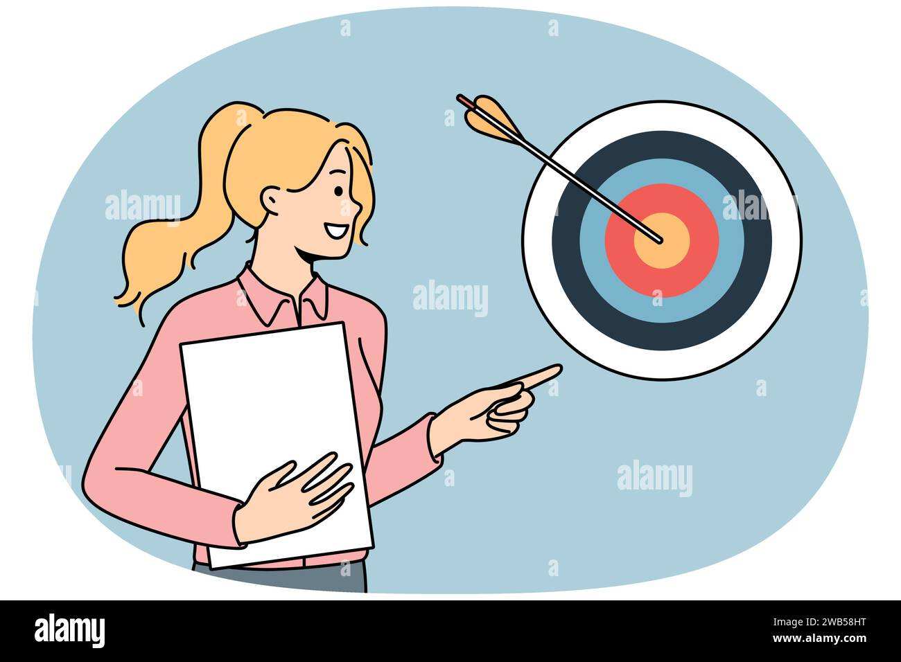Business cartoon hitting target hi-res stock photography and images - Alamy