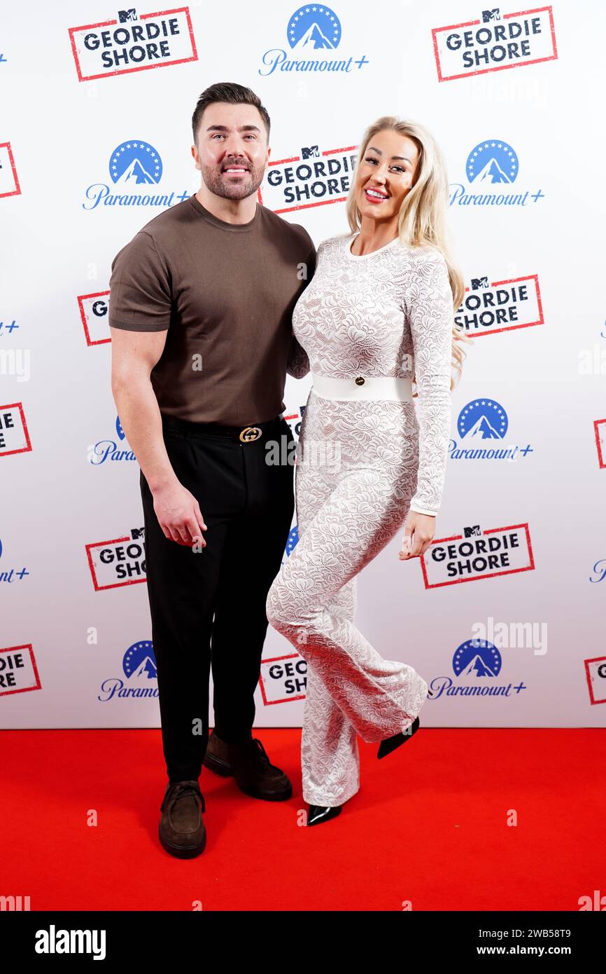 James Tindale and guest attending a screening of Geordie Shore at the ...