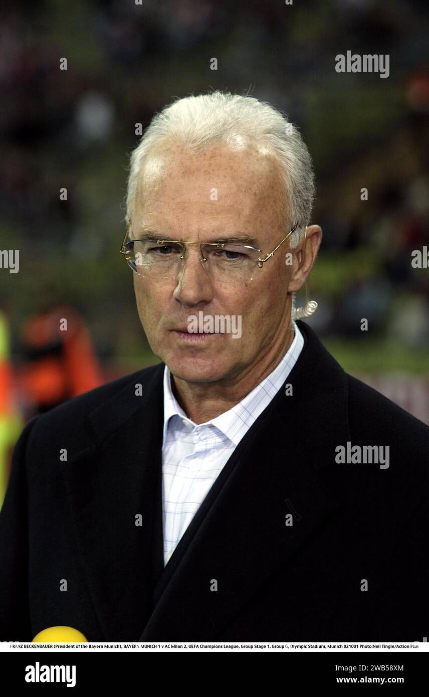 FRANZ BECKENBAUER (President of the Bayern Munich), BAYERN MUNICH 1 v AC Milan 2, UEFA Champions ...