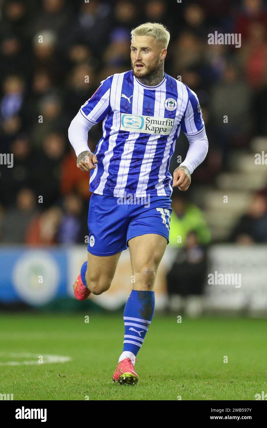 Wigan, UK. 08th Jan, 2024. Wigan Athletic forward Stephen Humphrys (11 ...