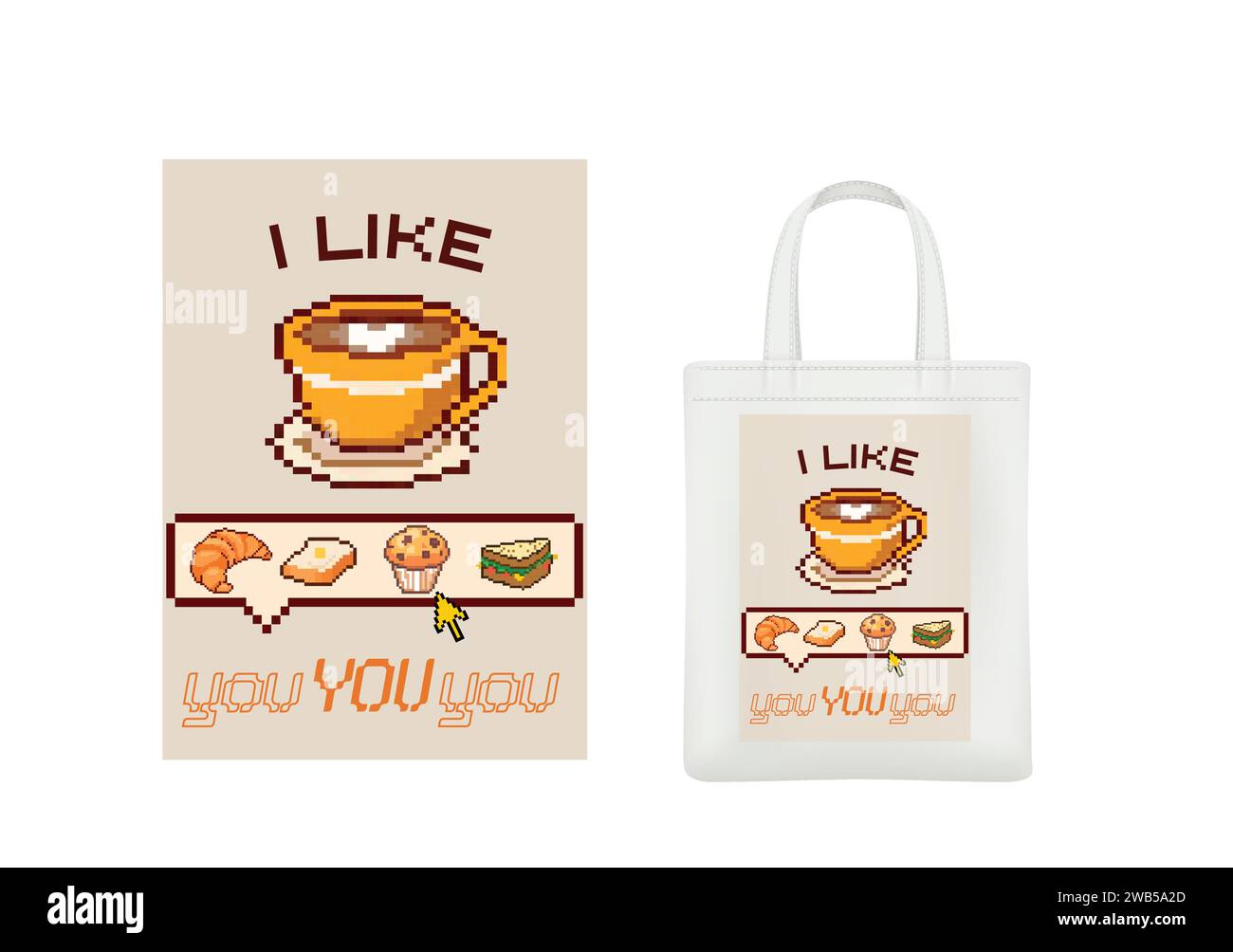 tote bag pixel art design Stock Vector Image & Art - Alamy