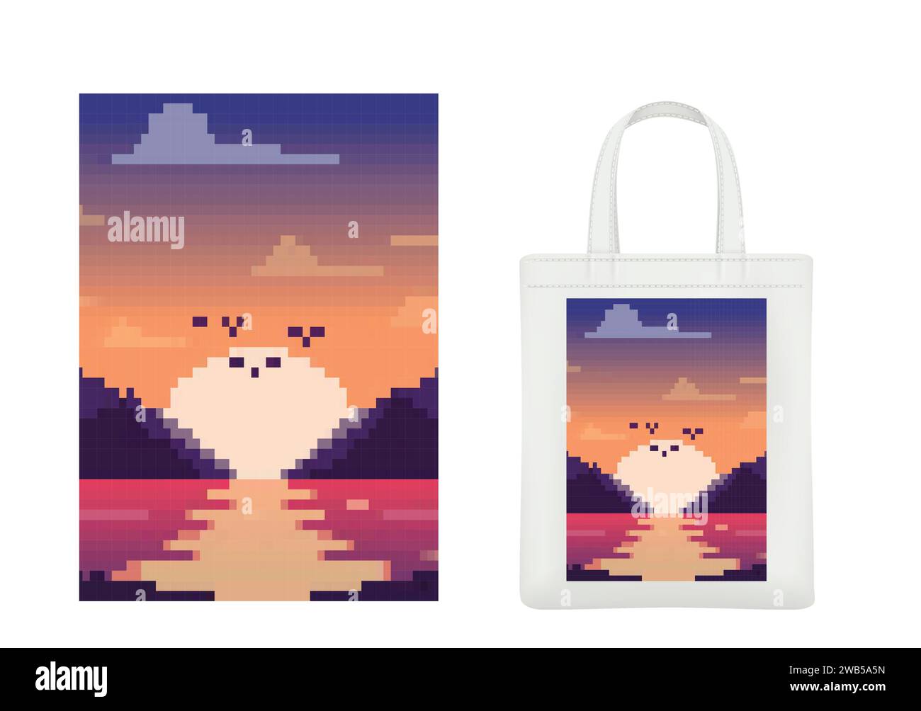 tote bag pixel art design Stock Vector Image & Art - Alamy