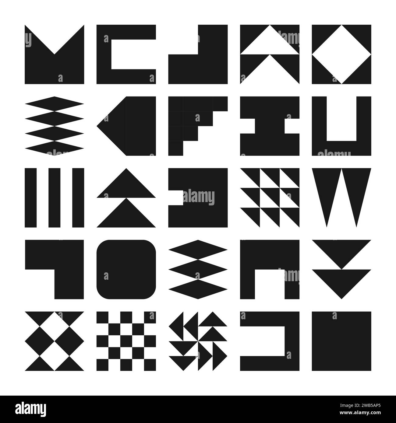 Brutalist geometric shapes, colorful symbols. Simple primitive elements ...