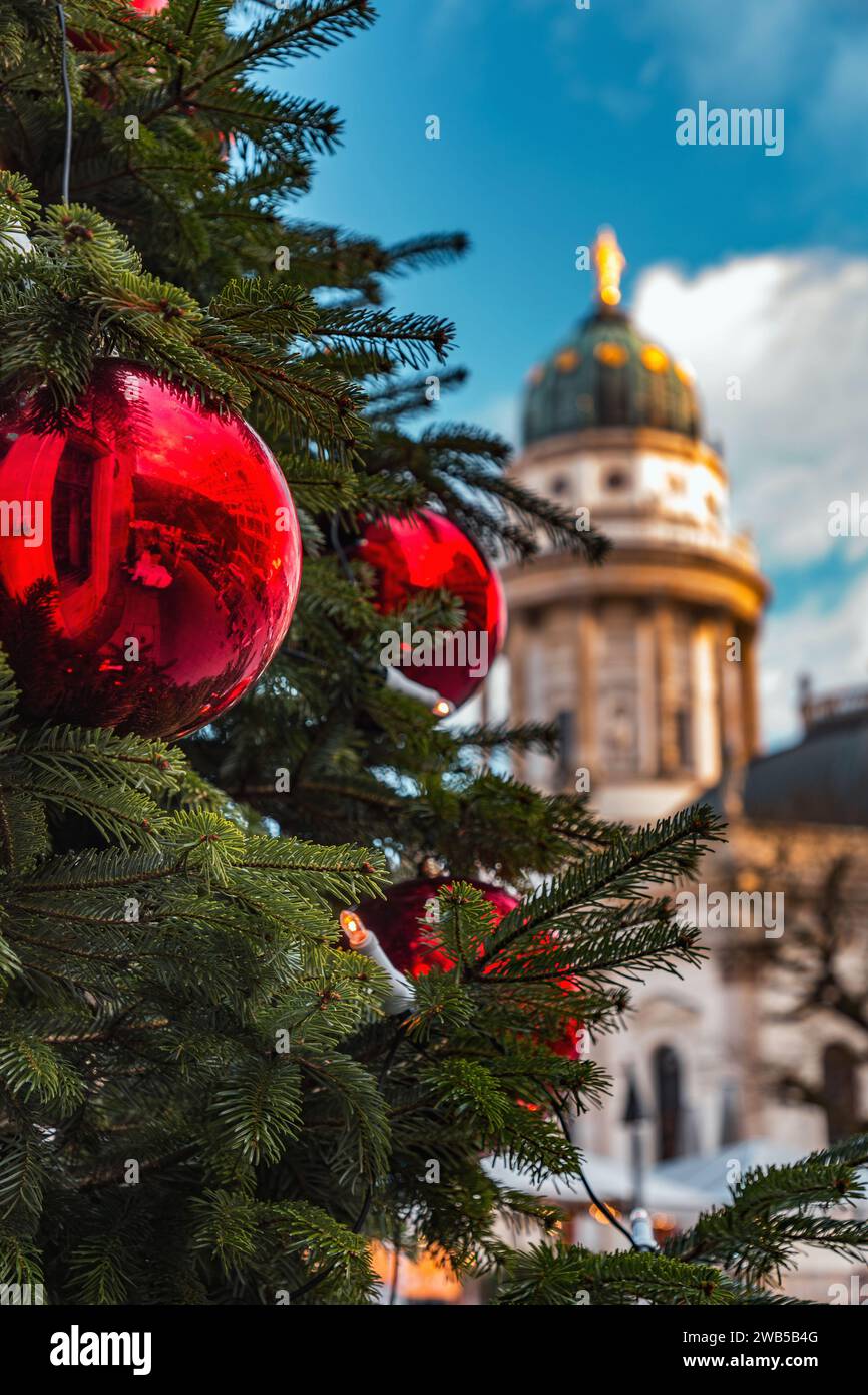 Christmas baubles in front of the Deutscher Dom, or the German ...