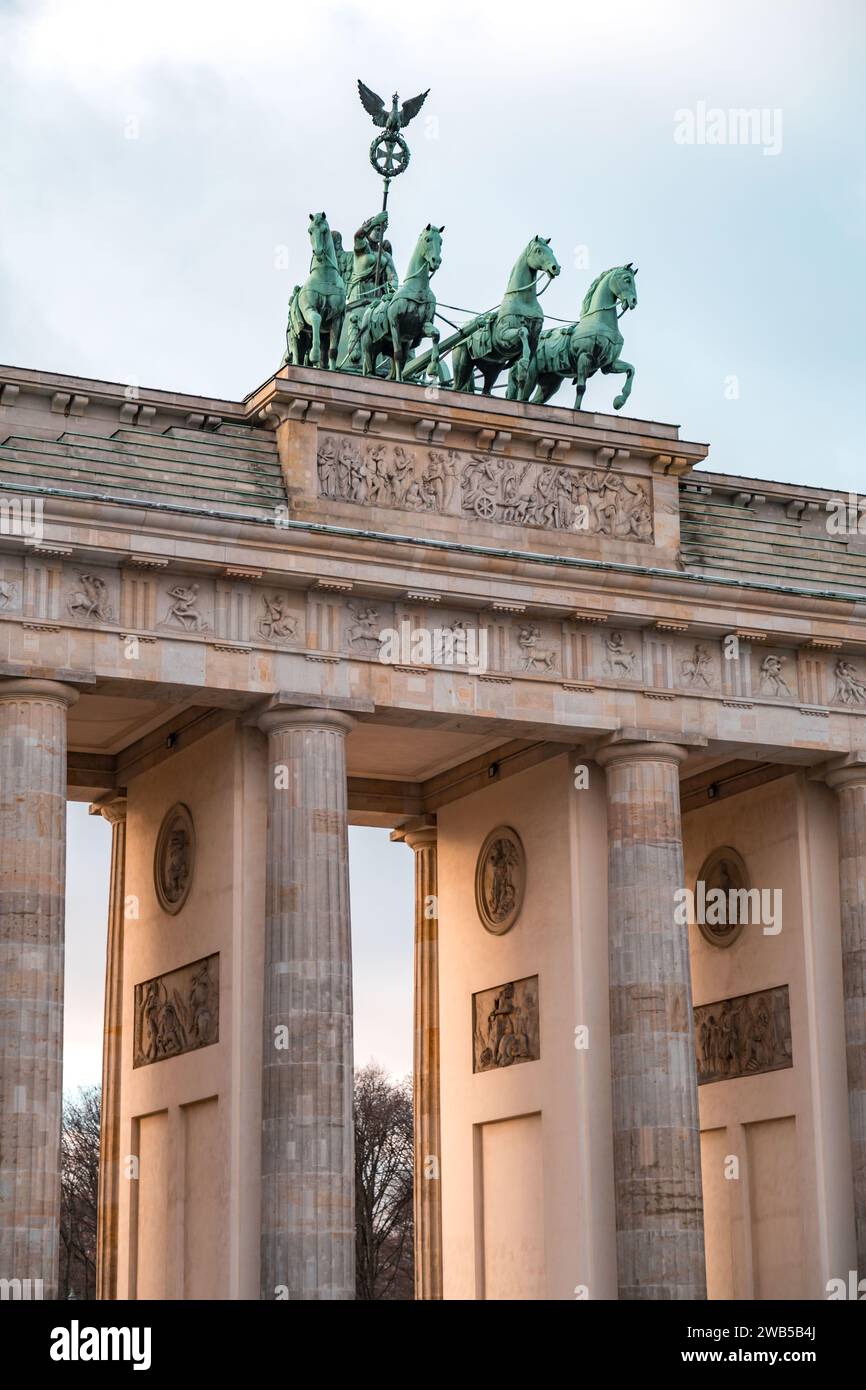 The famous landmark of Brandenburg Gate or Brandenburger Tor in Berlin ...
