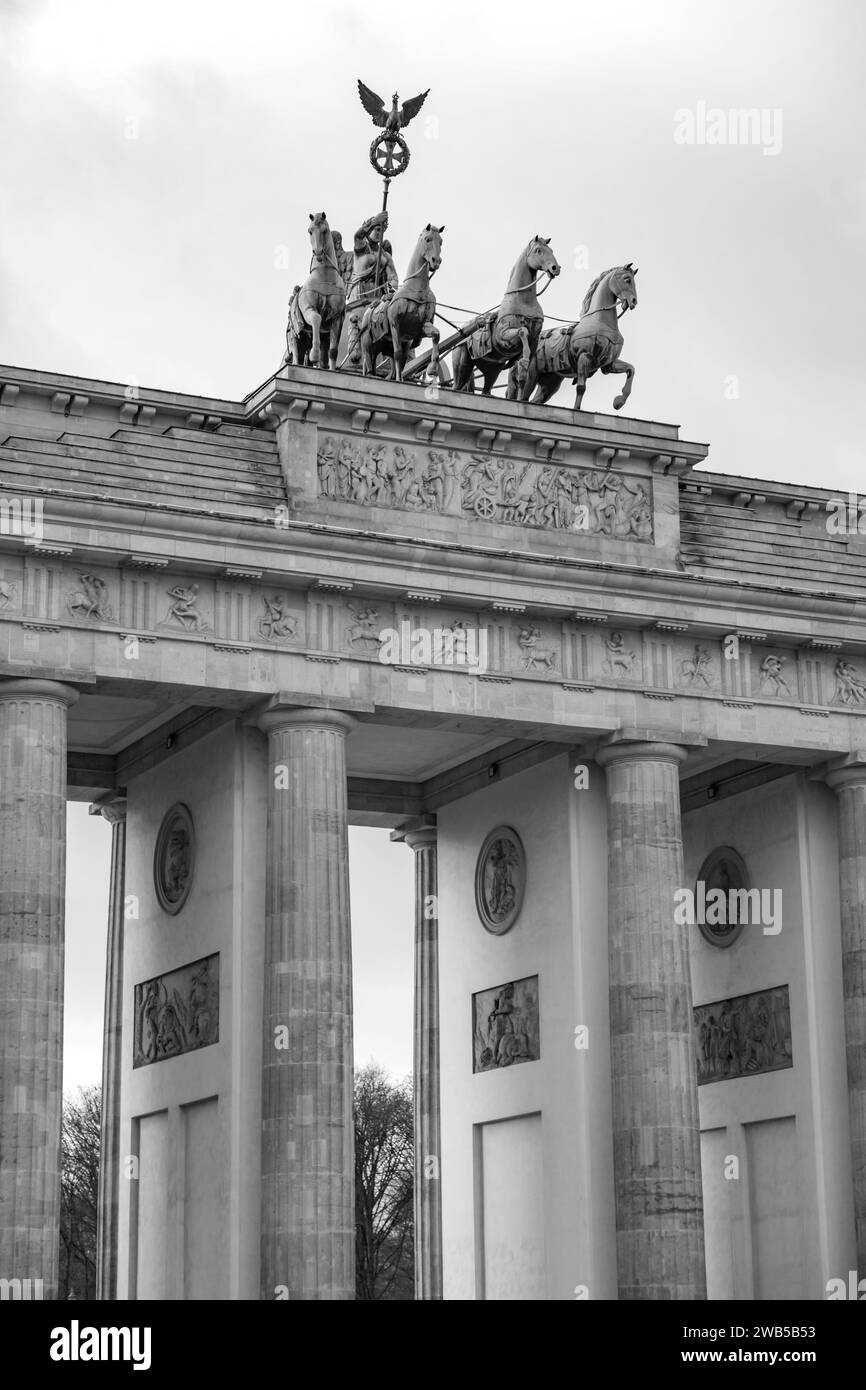 The famous landmark of Brandenburg Gate or Brandenburger Tor in Berlin ...