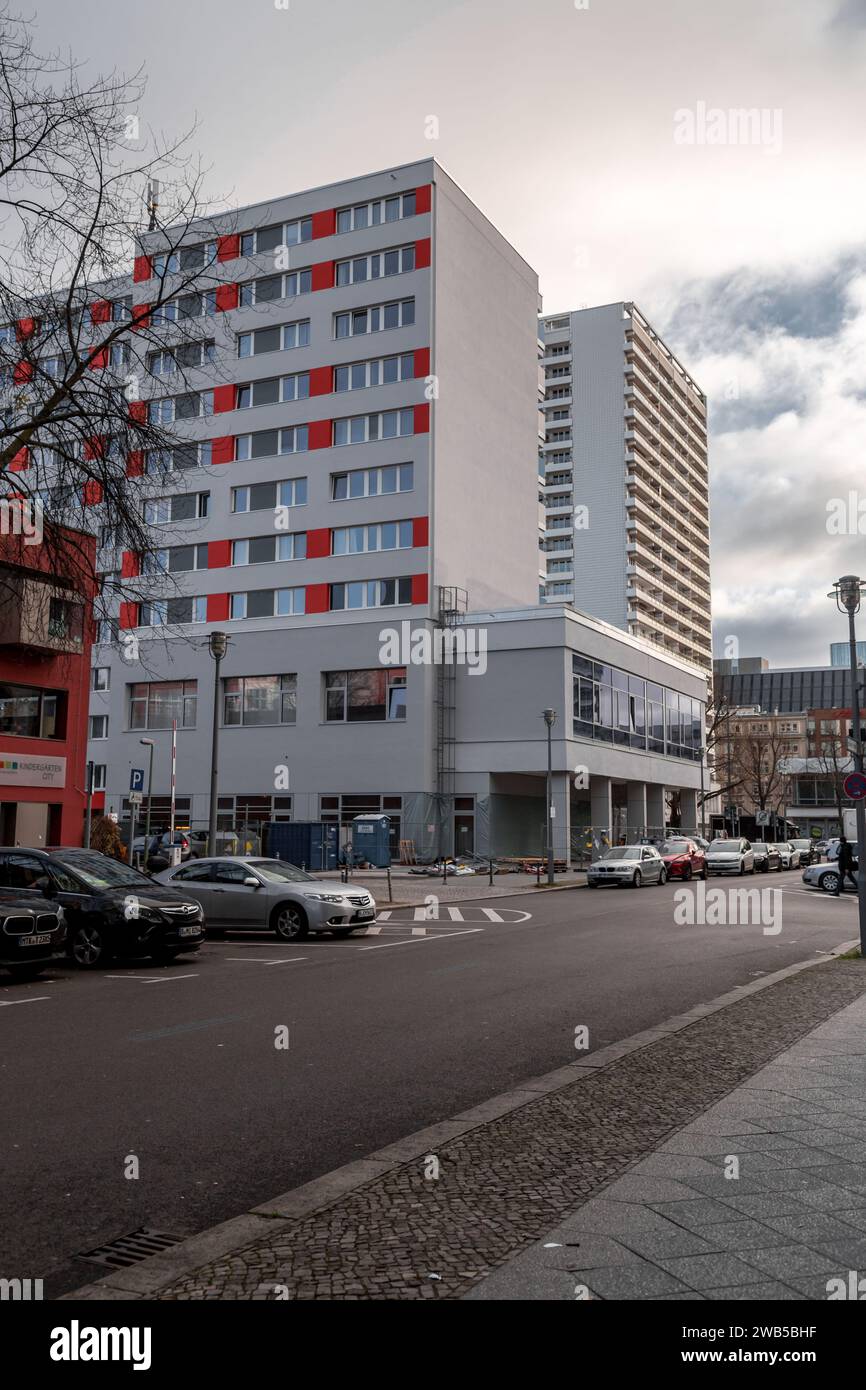 Berlin, Germany - 20 DEC 2021: Modern buildings and contemporary ...
