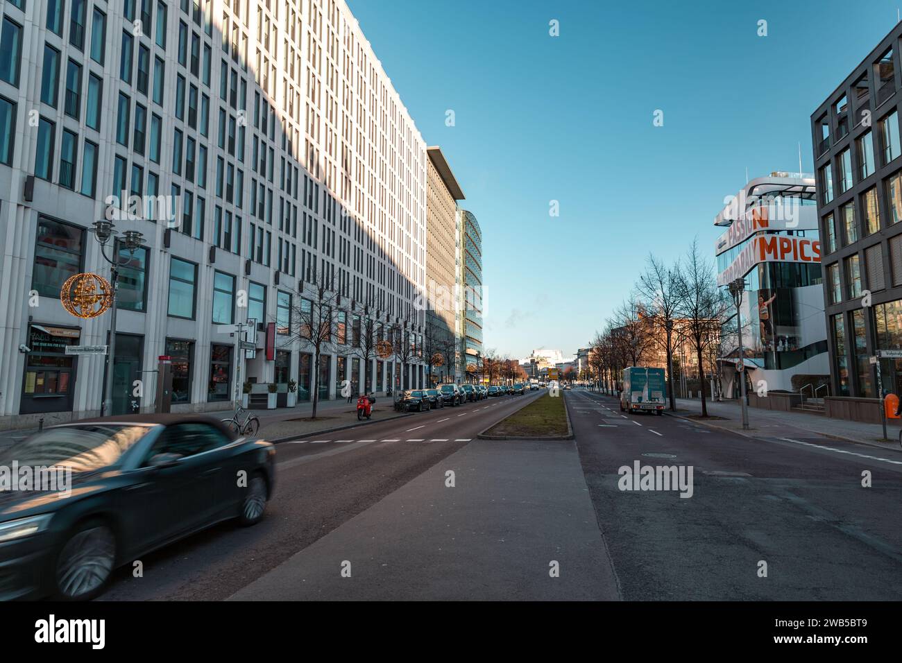 Berlin, Germany - 20 DEC 2021: Modern buildings and contemporary ...