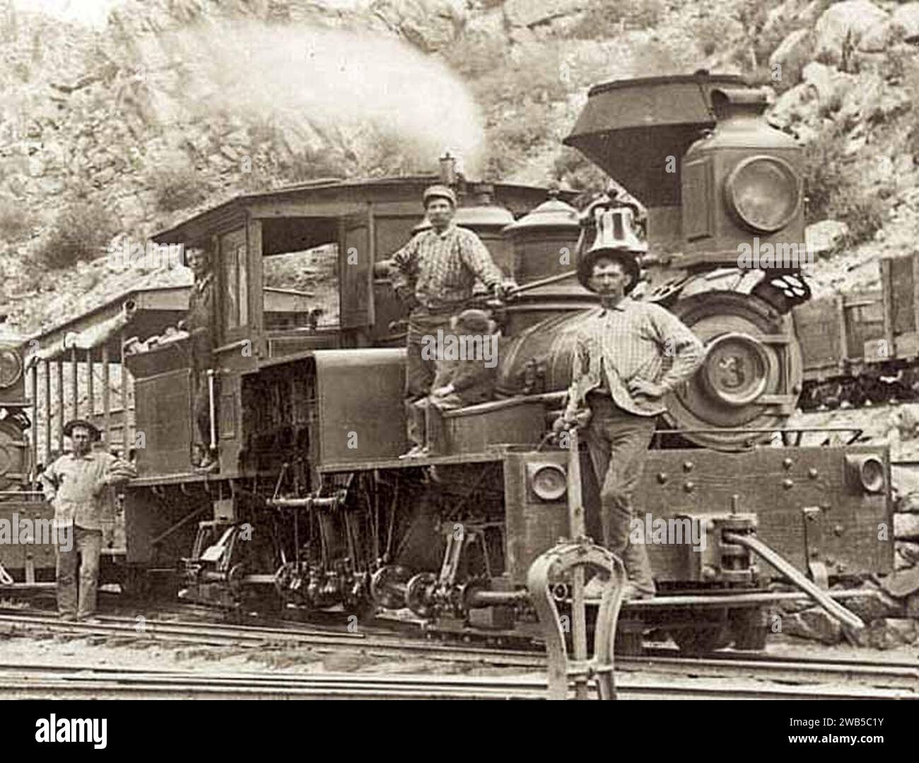 (1.93) Gilpin Tram, Shay No 3 in front of the engine house in Black ...