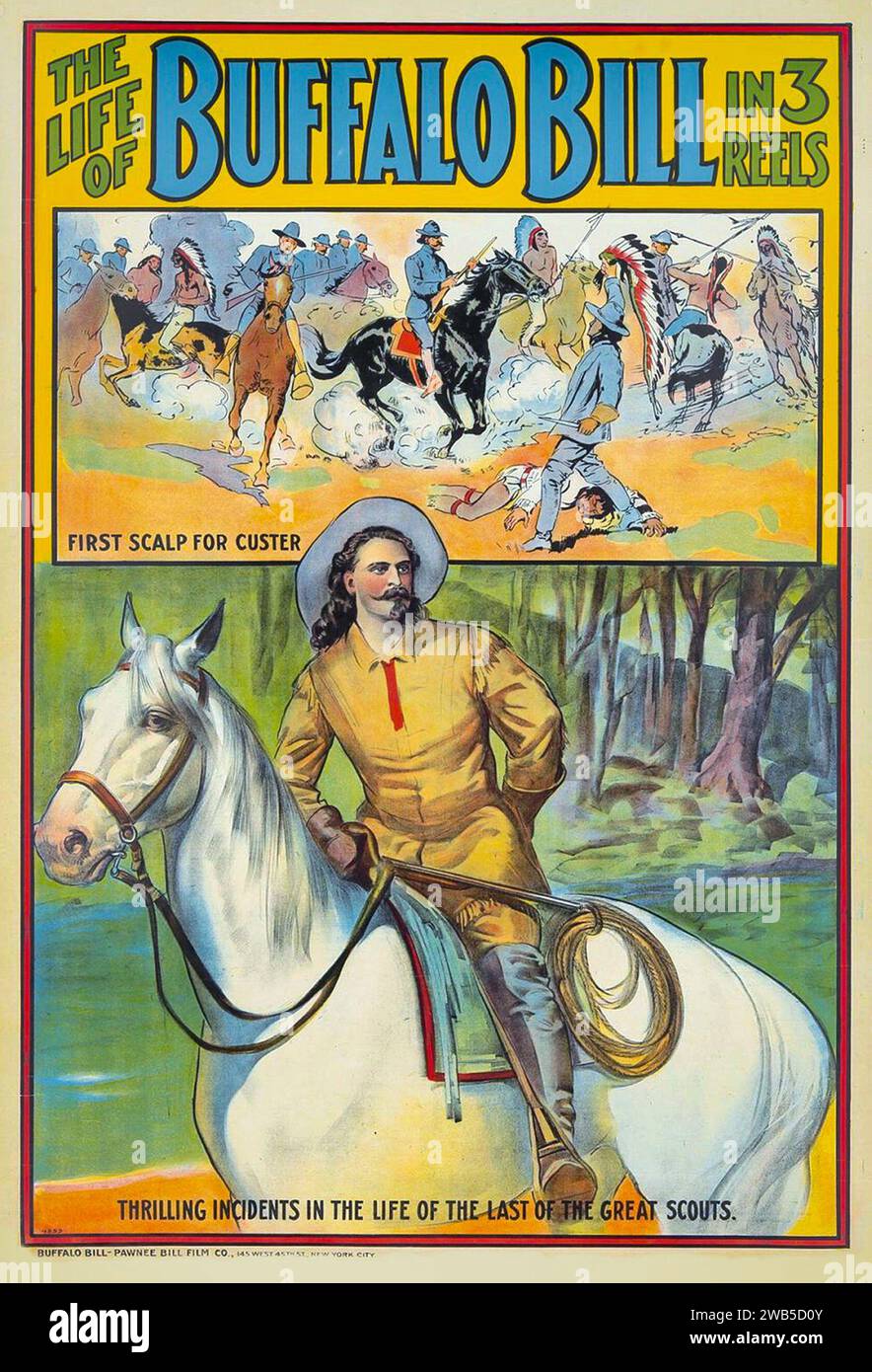 Poster for the 1912 film The Life of Buffalo Bill Stock Photo - Alamy