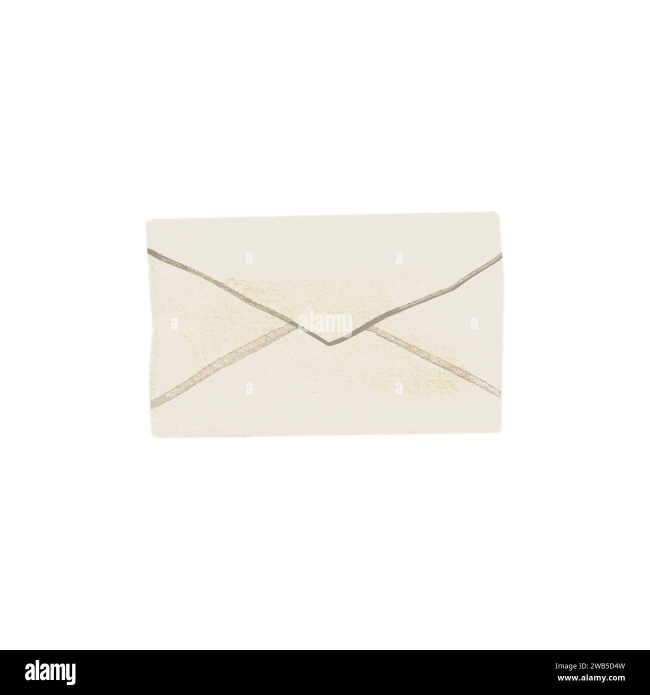 White paper mailing envelope for invitation or letter. Mail, means of ...