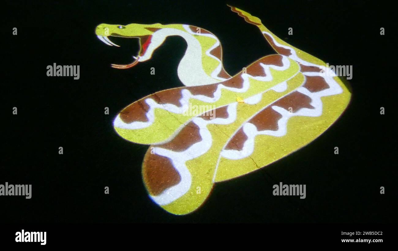 Los Angeles, California, USA 2nd January 2024 Snake at Zoo Lights Aglow ...