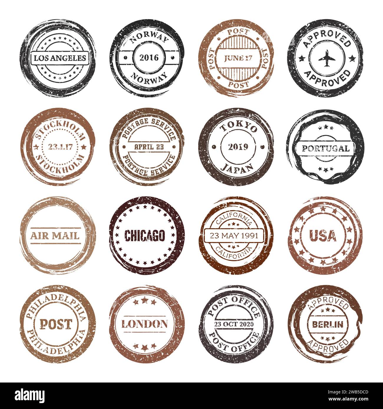 Brown paper package stamps hi-res stock photography and images - Alamy