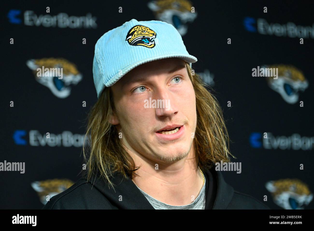 Jacksonville Jaguars quarterback Trevor Lawrence attends a press ...