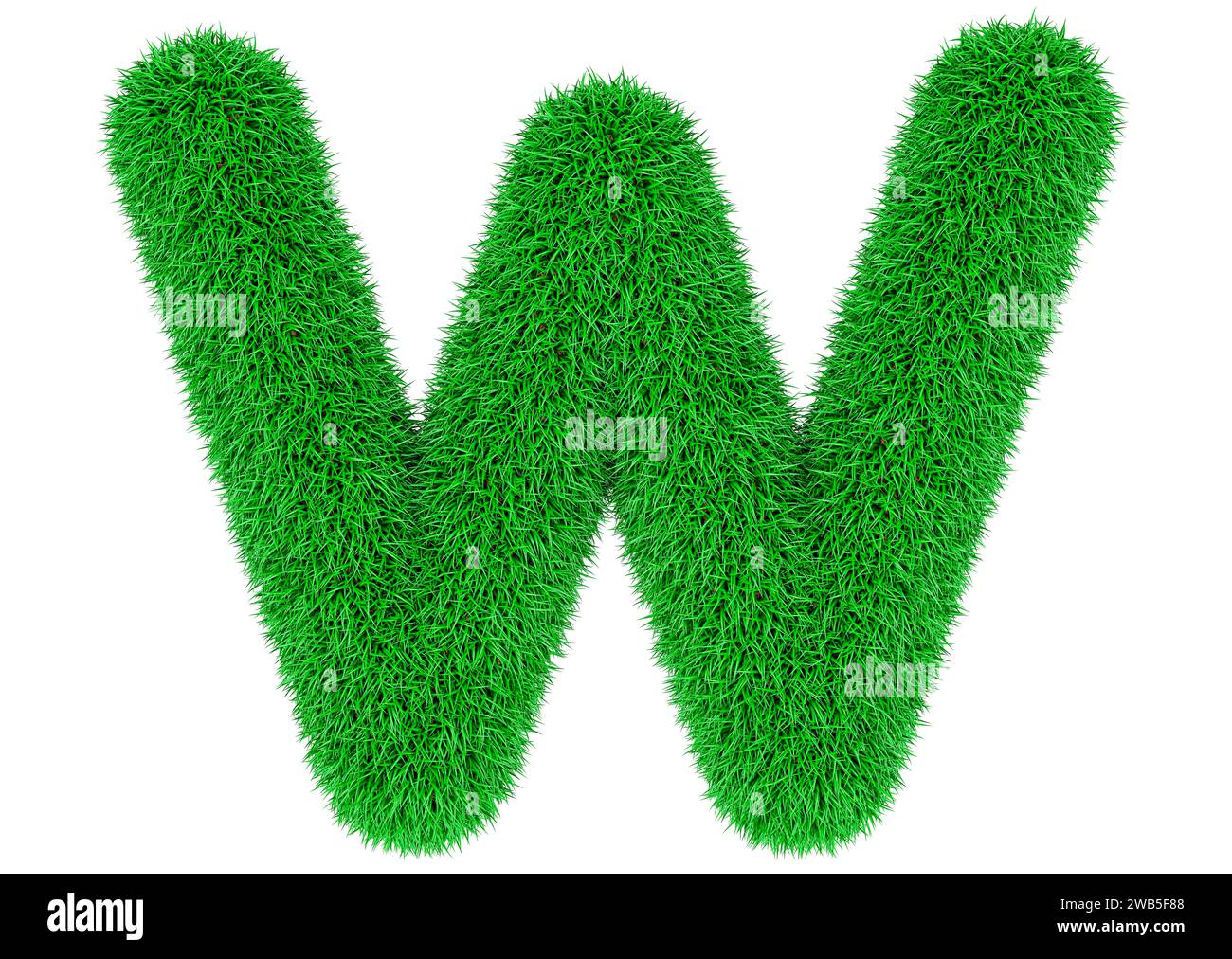 Green grass letter W, 3D rendering isolated on white background Stock ...