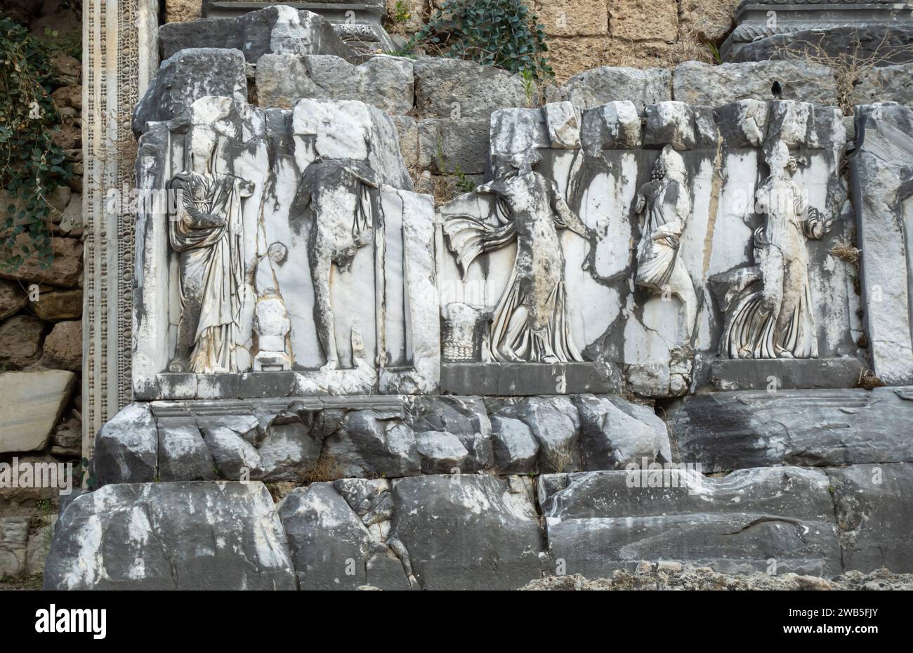 Perge theatre ancient roman dionysian sculptured reliefs sculptures ...