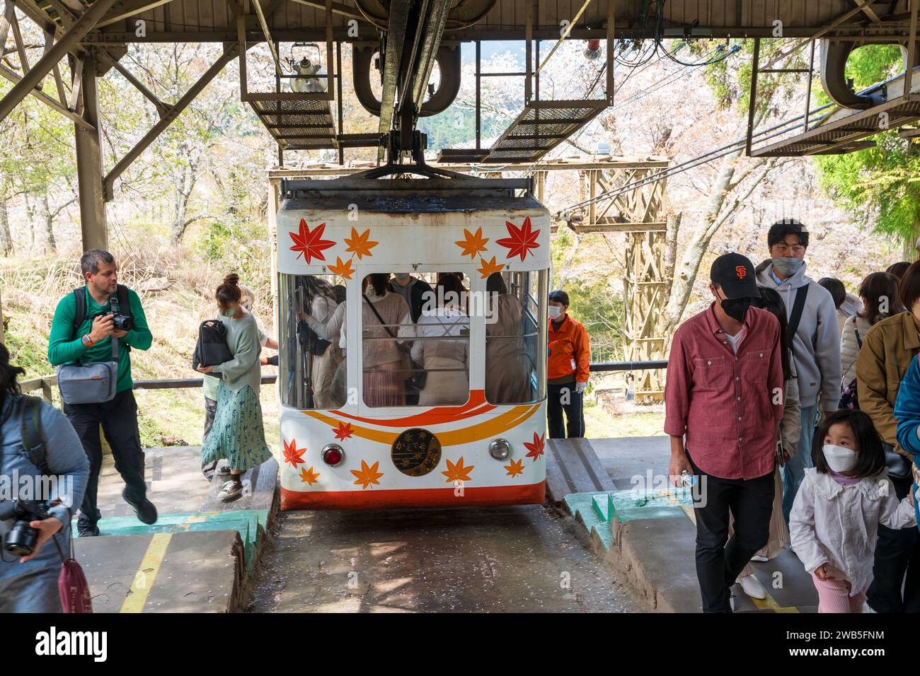 Nara, Japan - April 3, 2023 : Yoshino Ropeway. Cherry blossoms in full ...