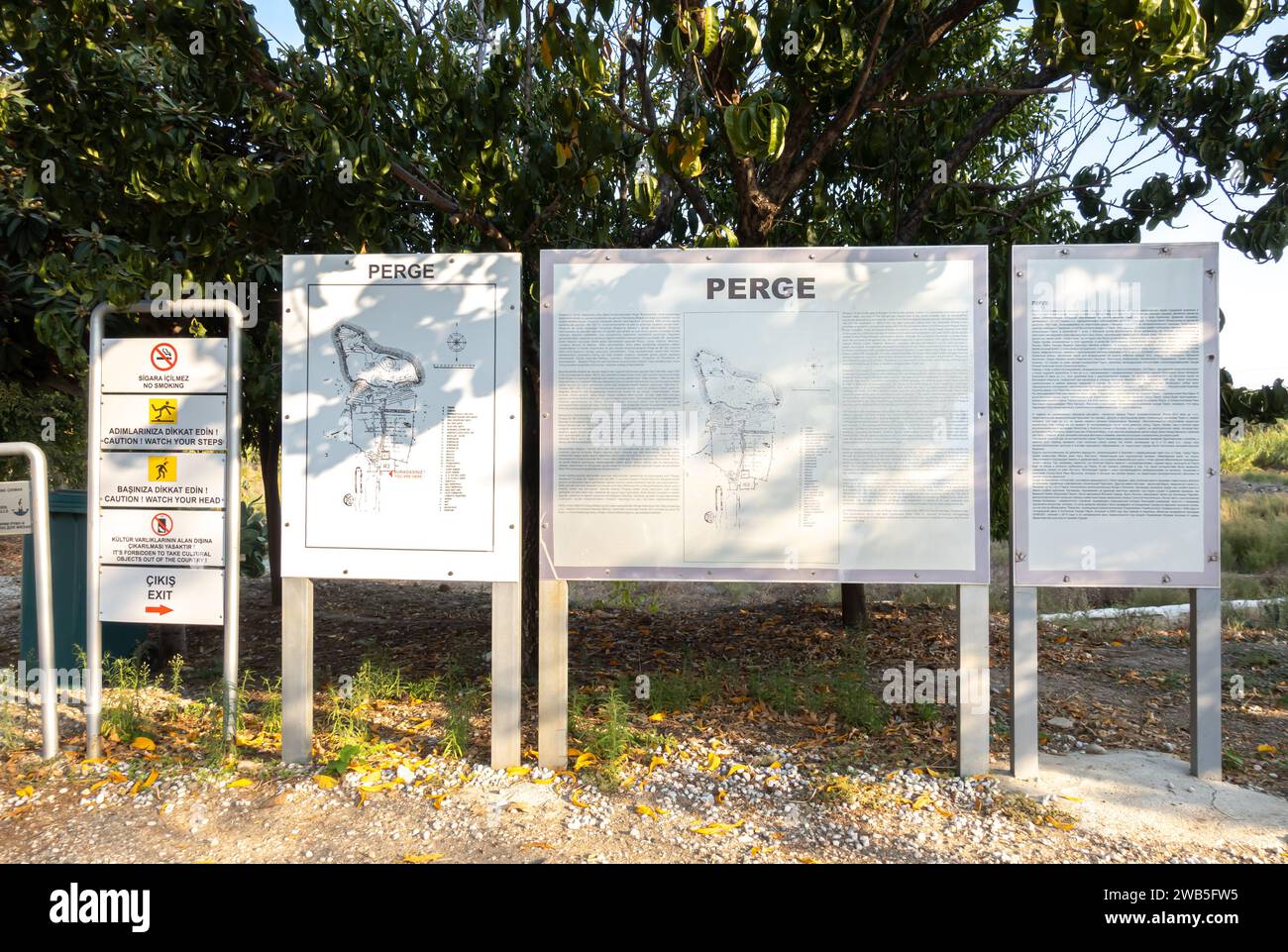 Perge historic site description information stand info bilingual Stock ...