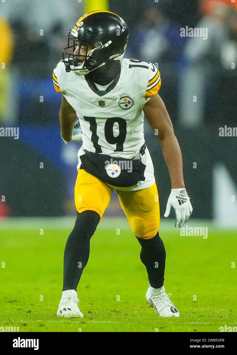 Pittsburgh Steelers' Calvin Austin III in action during an NFL football ...
