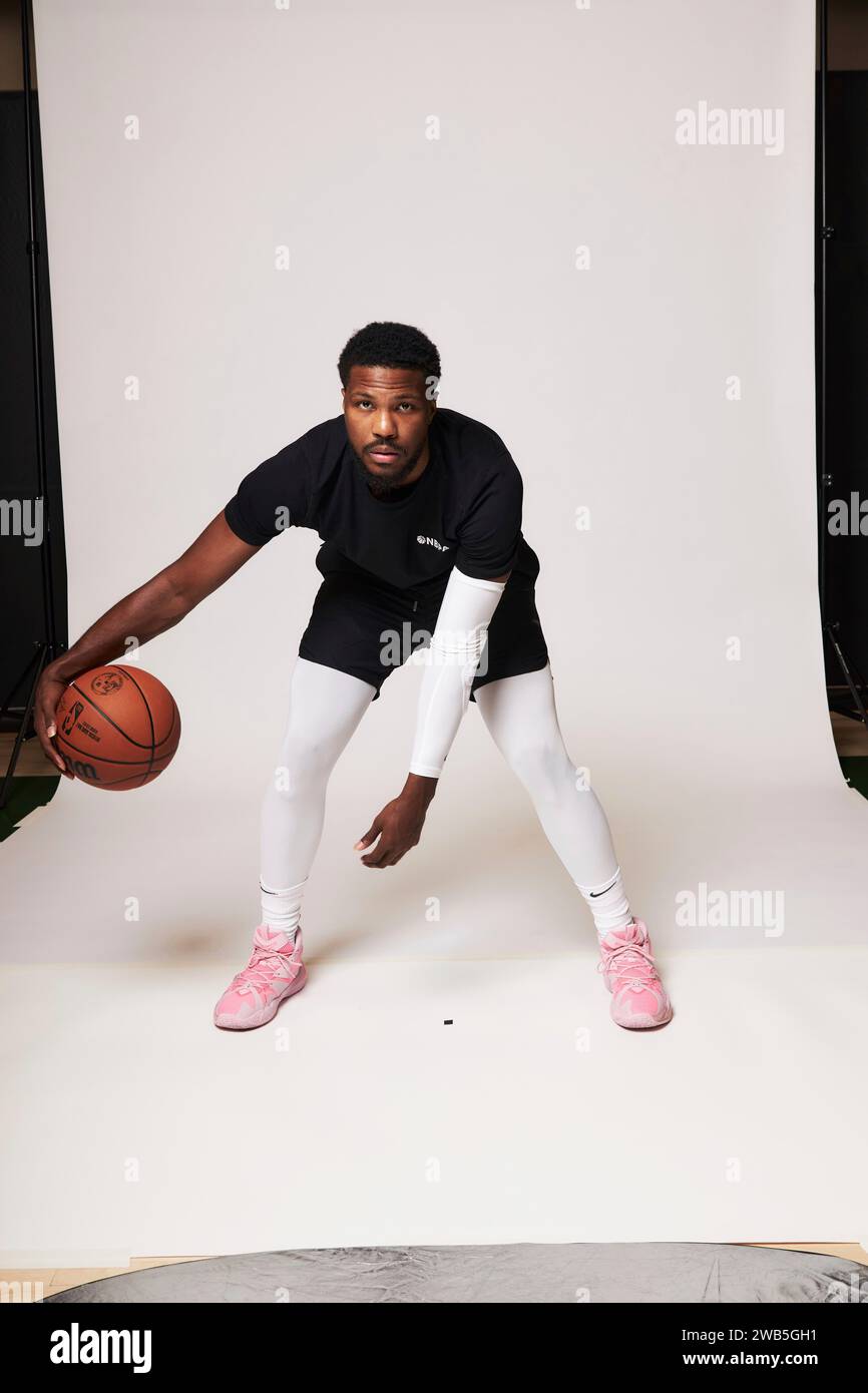 Malik Beasley poses for a portrait on October 2, 2023 in Milwaukee ...