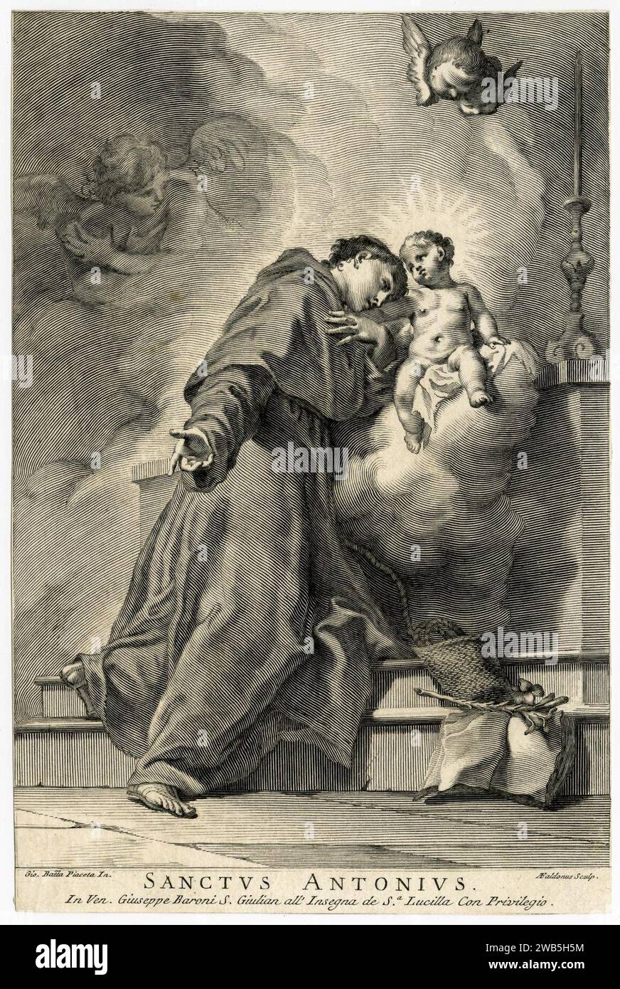 (Giovanni) Antonio Faldoni - St Antony of Padua embracing the Christ ...