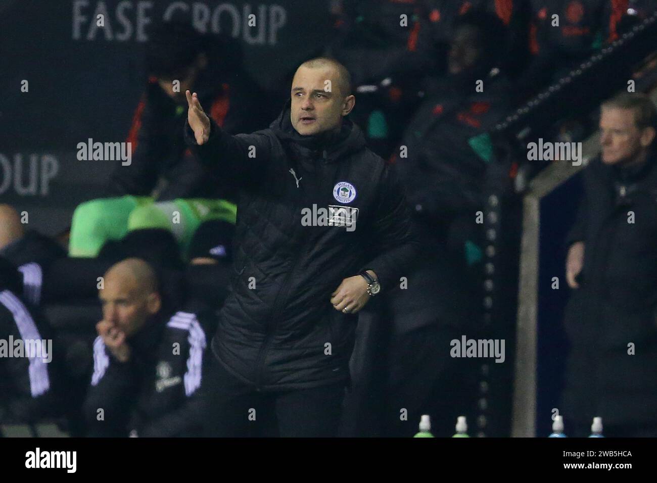 Wigan, UK. 08th Jan, 2024. Shaun Maloney, the Wigan Athletic Manager ...