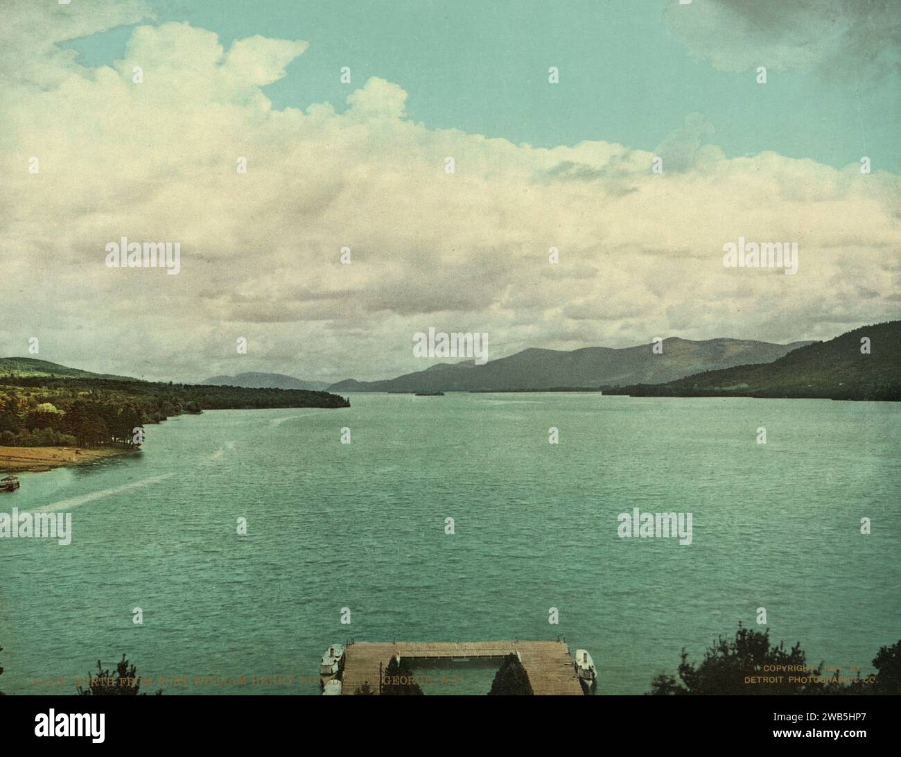 North from Fort William Henry Hotel, Lake George, New York 1904 Stock ...