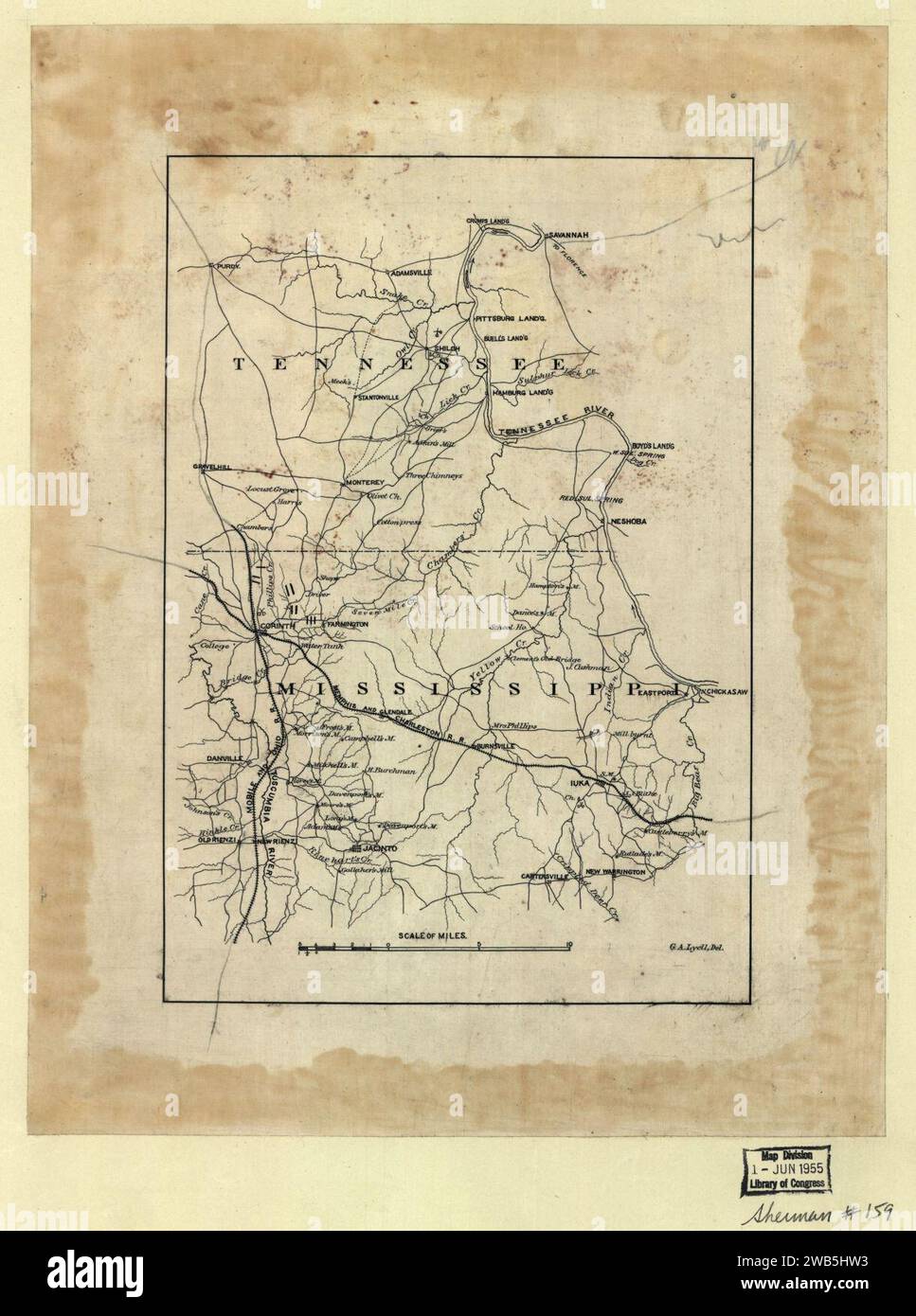 (Map of part of the counties of McNairy and Hardin, Tennessee, and ...