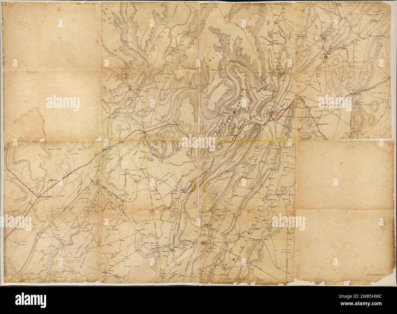 (Map of the environs of Chattanooga, showing roads, railroads, towns ...