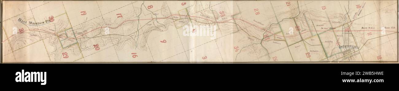 (Map of the Alabama and Tennessee River Railroad between Blue Mountain ...