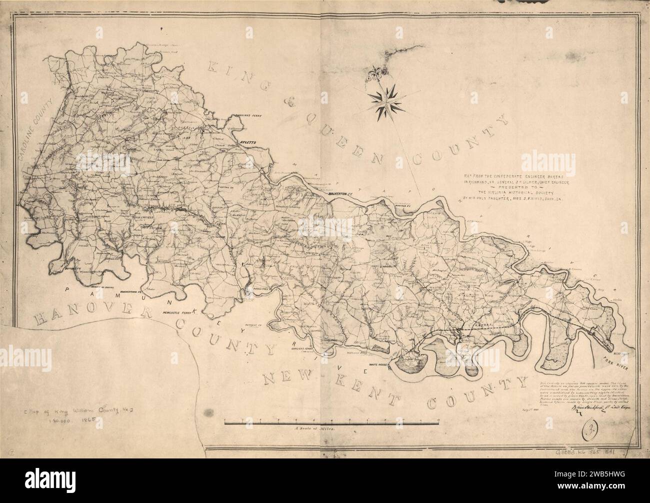 (Map of King William County, Va Stock Photo - Alamy