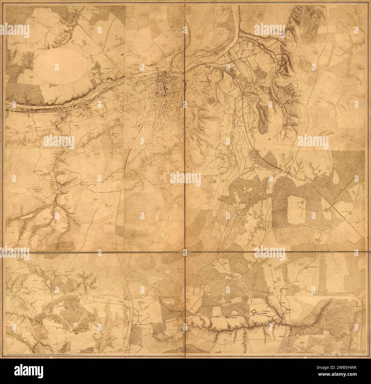 (Map of the siege of Petersburg, 1864-5 Stock Photo - Alamy