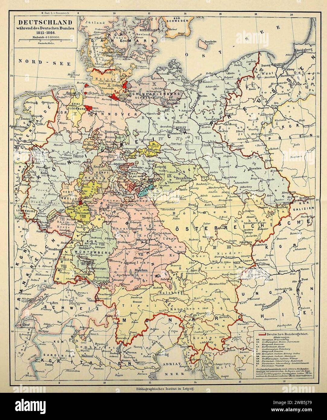 (Meyer) Germany and German Confederation, 1815-1866 Stock Photo - Alamy