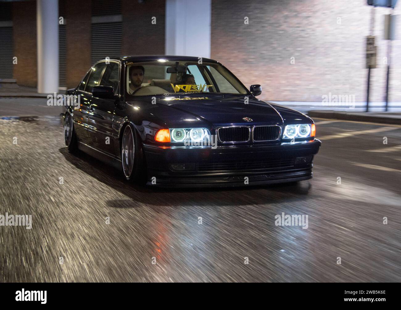 Modified E38 BMW 7 Series, lowered on air bag adjustable height ...