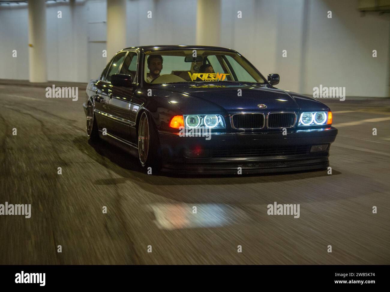 Modified E38 BMW 7 Series, lowered on air bag adjustable height ...