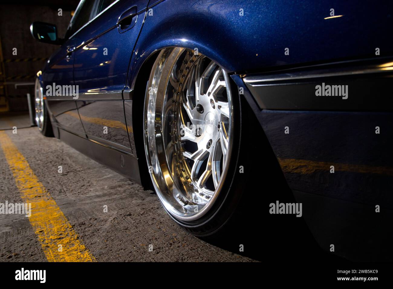 Modified E38 BMW 7 Series, lowered on air bag adjustable height ...