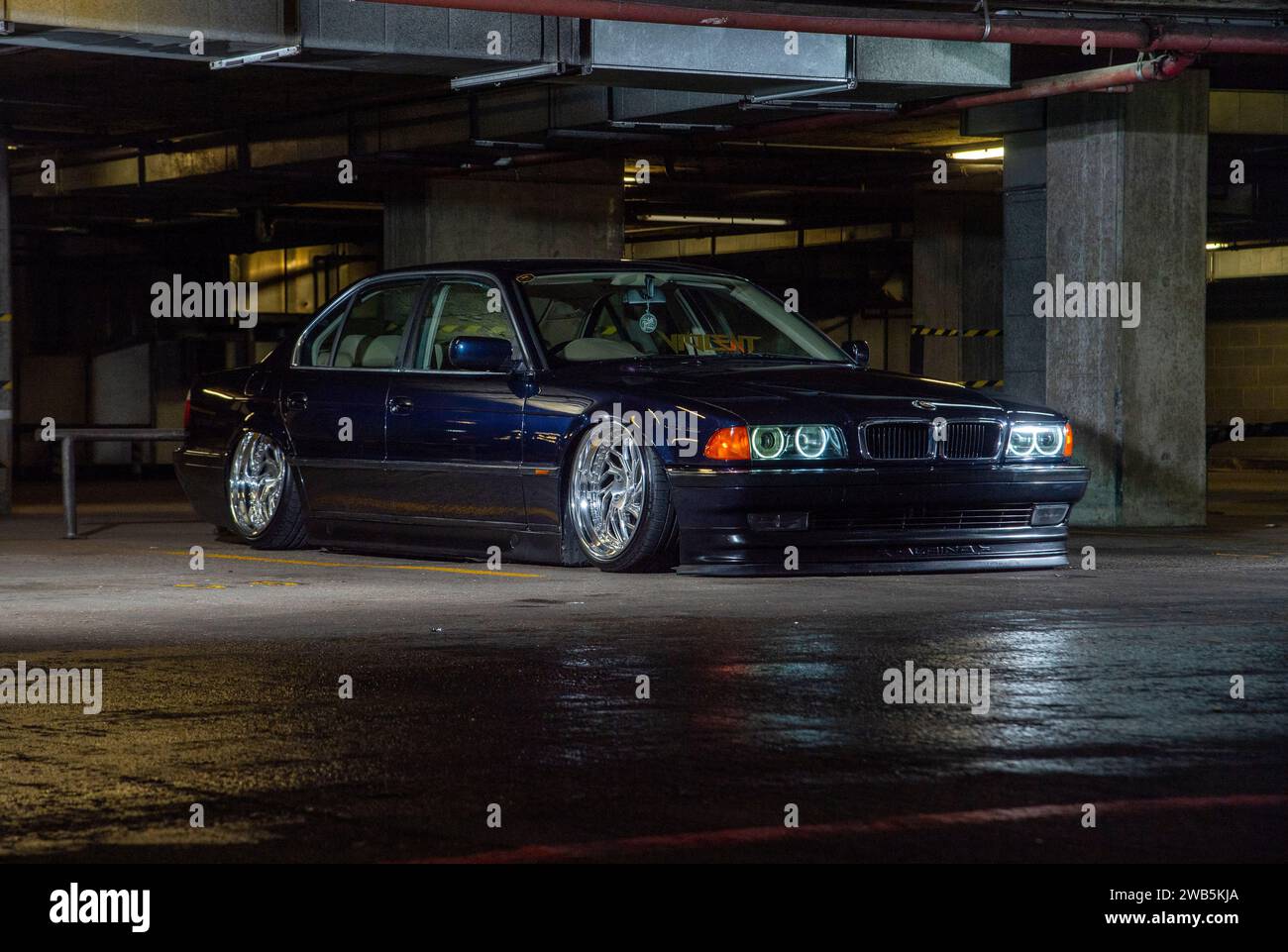 Modified E38 BMW 7 Series, lowered on air bag adjustable height ...