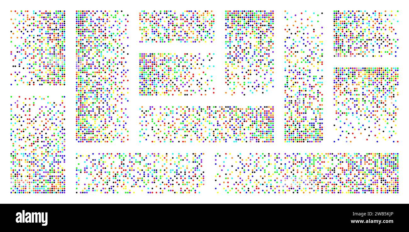 Pixel disintegration, decay effect. Various rectangular elements made ...