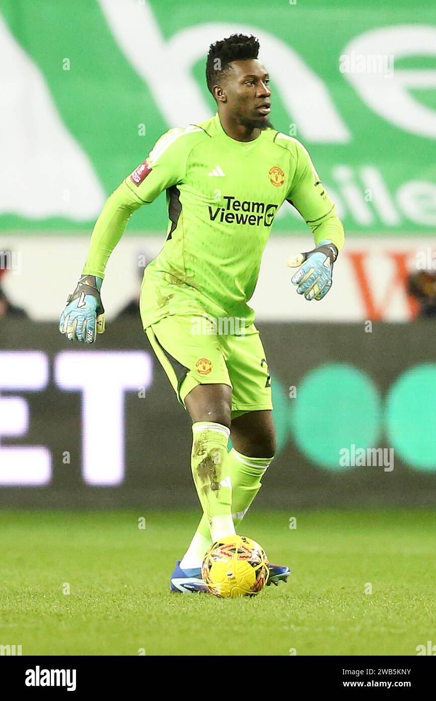 Wigan, UK. 08th Jan, 2024. Andre Onana, the Manchester United ...