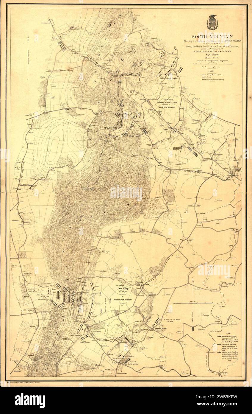 (South Mountain showing the positions of the forces of the United ...