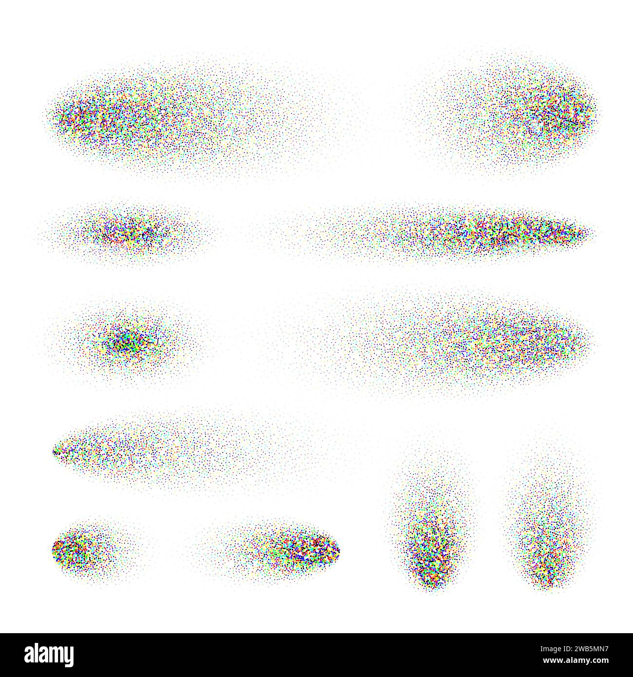 Stipple shadows set, dotted design elements. Fading gradient. Stippling ...