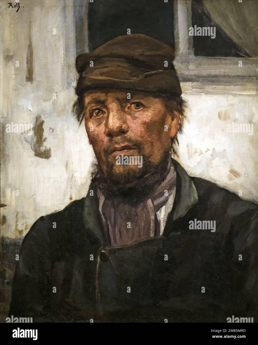 (Toulouse) Tête de mineur, 1880 - Alfred Philippe Roll HsT Stock Photo ...